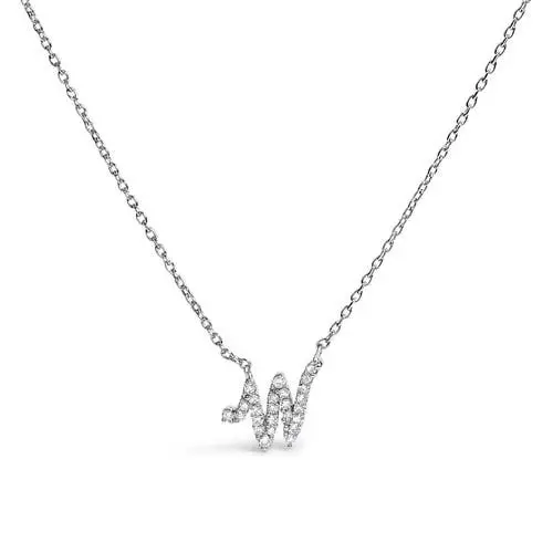 HAUS OF BRILLIANCE 10k Gold Diamond Accent Initial Pendant Necklace - White | W